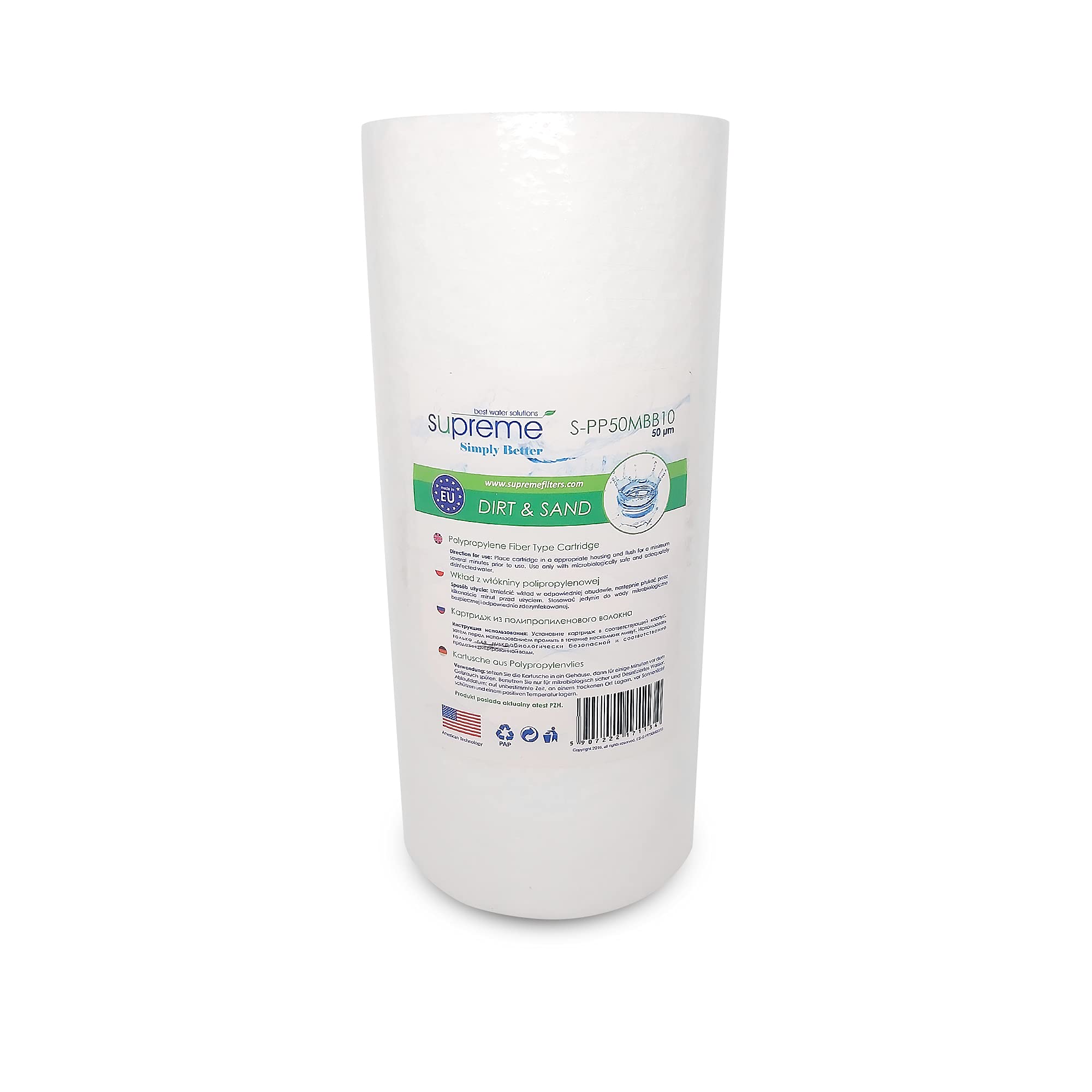 Buy Supreme 10" x 4.5" Jumbo Sediment Water Filter Cartridge for ...