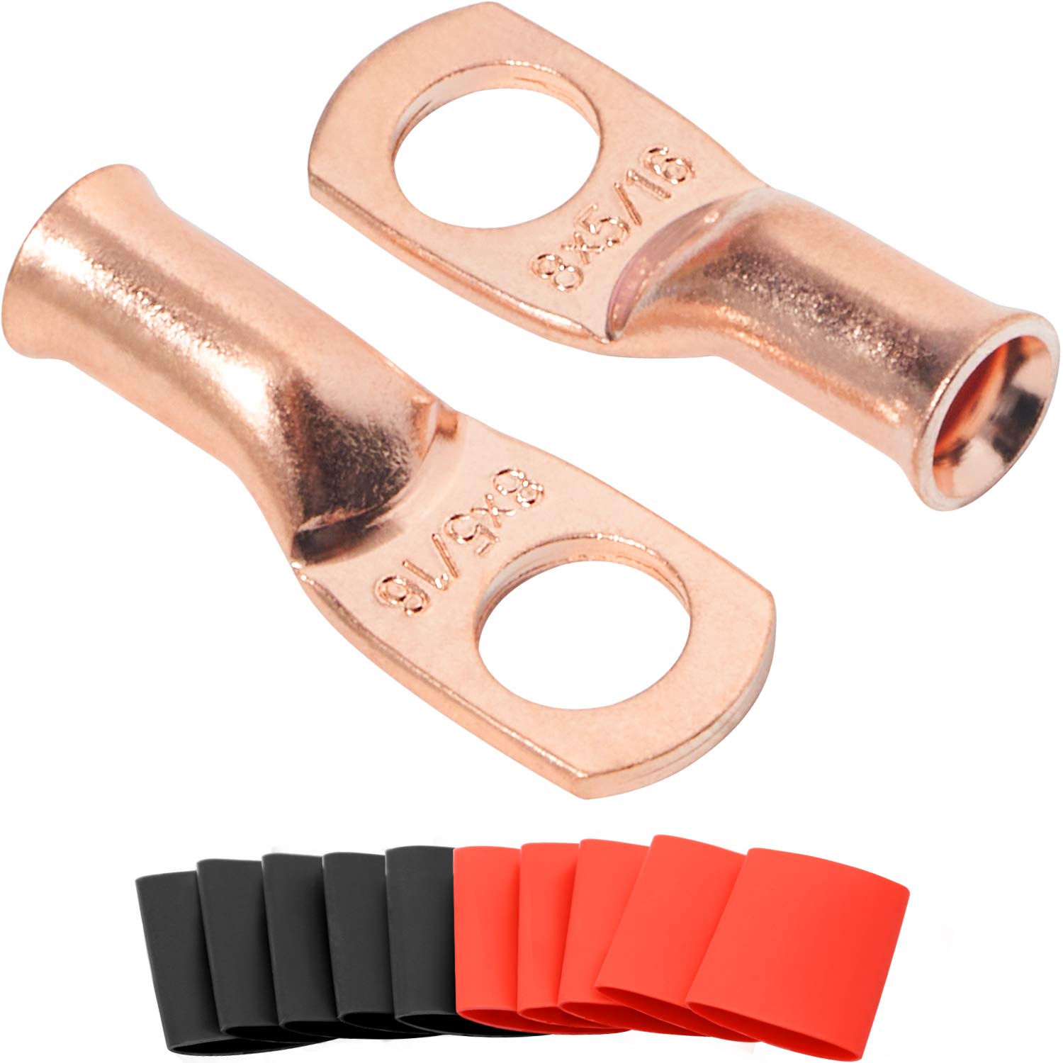 Snapklik.com : SVAAR 10pcs 8 Gauge Copper Lugs 8 AWG-5/16 Ring ...