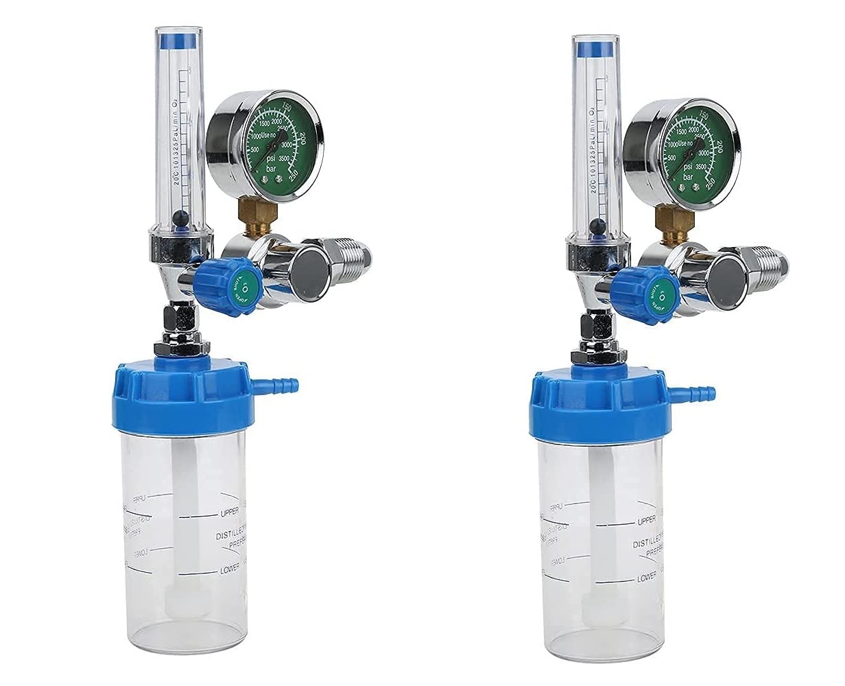 Oxygen FA Valve with Rotameter & Humidifier Bottle Deluxe (Pack of 2 ...