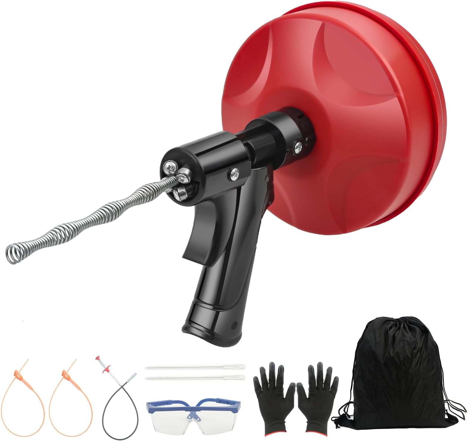 Plumbing Snake 35-FT, Drum Auger, Drain Auger Clog Remover Plumbing ...