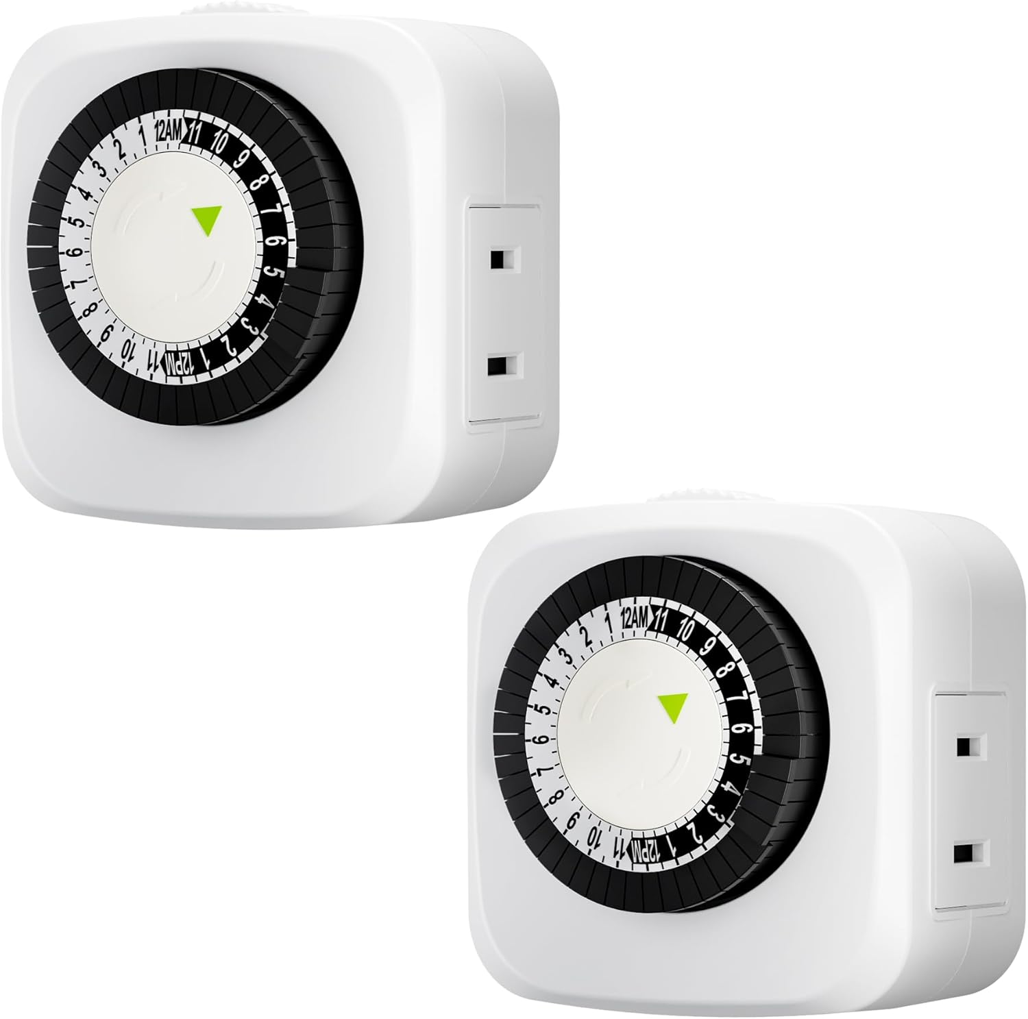 Amazon.com: HBN Indoor Timers Plug Mechanical 2 Prong 24-Hour Mini Lamp ...