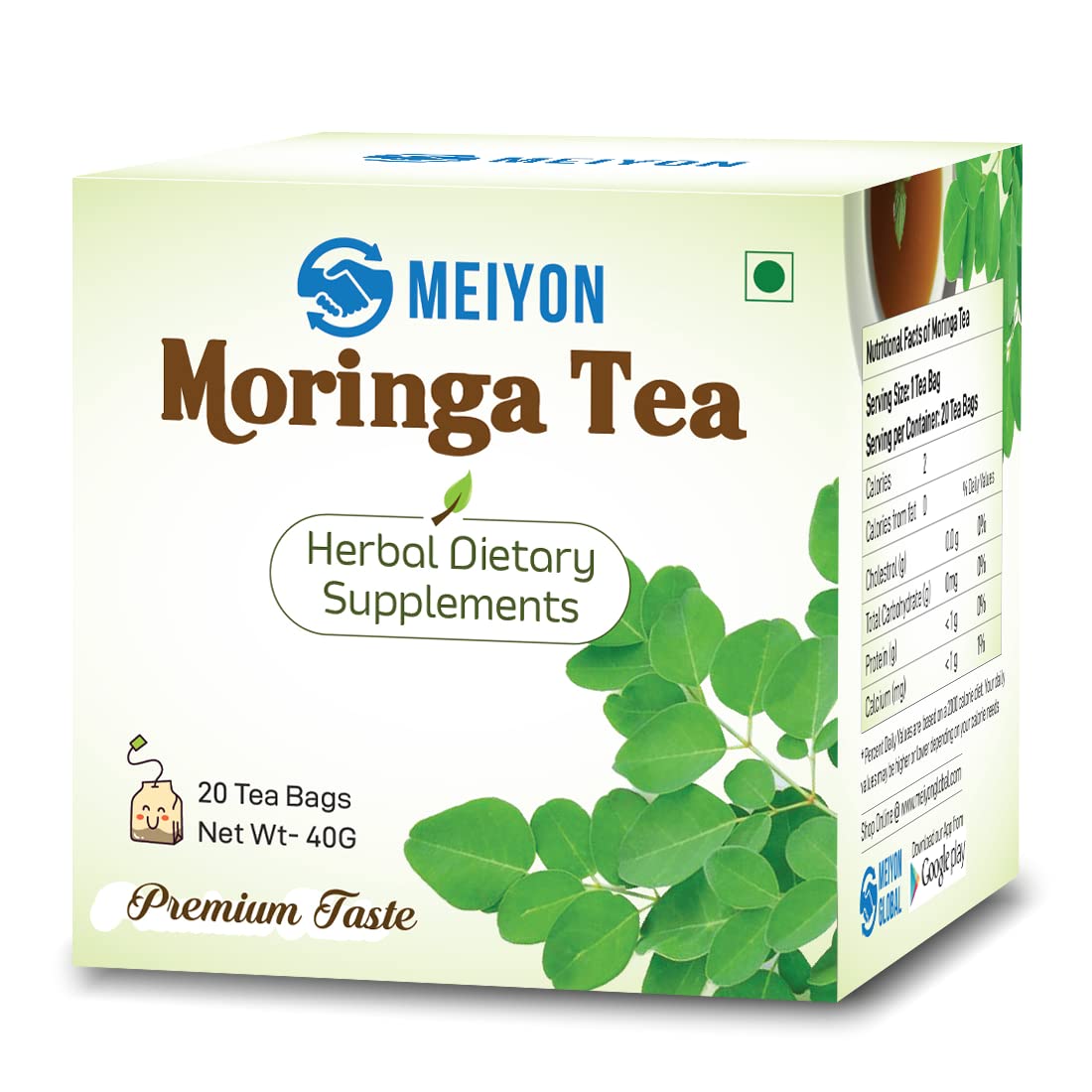 Meiyon Moringa Herbal Infusion 20 Tea Bags | Caffeine Free, Staple Free ...