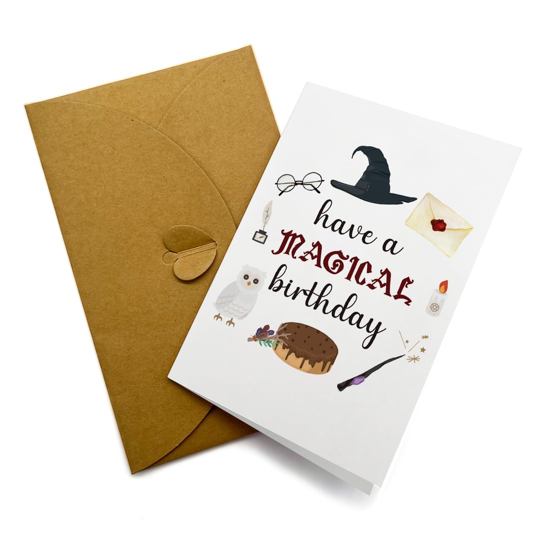 Amazon.com : UHADRE Wizard Birthday Card(Envelope and Note Paper ...