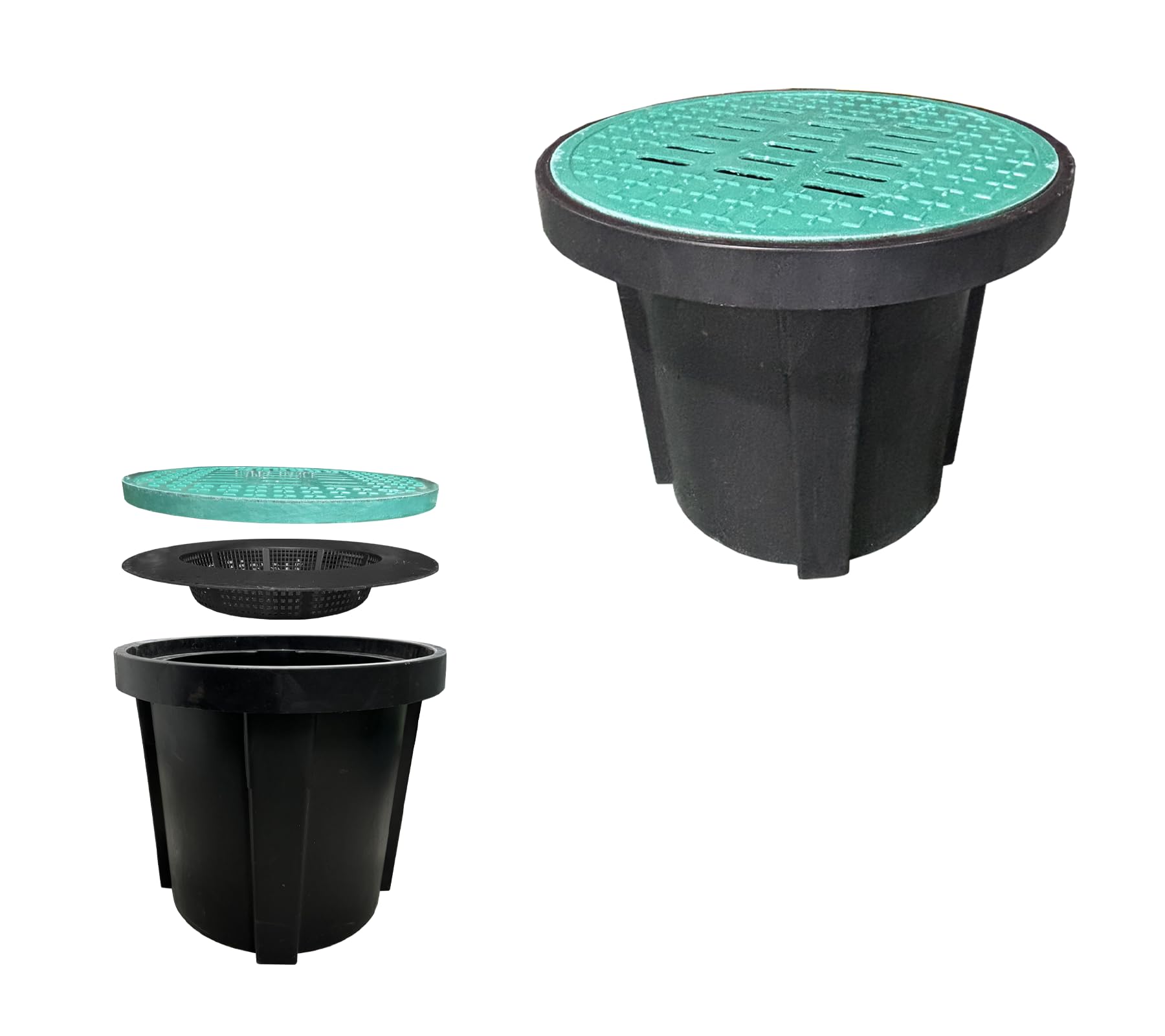 Natotela Catch Basin with Fiber Glass Grate-29x29x24 in. Round Catch ...