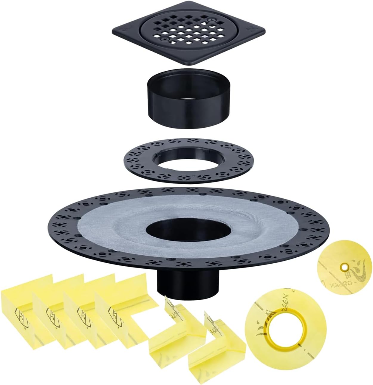 UNI-DRAIN Shower Floor Drain Kit with ABS 2 Inch Flange, Shower Drain ...