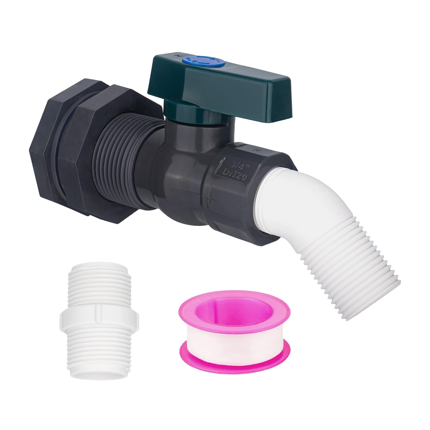 Amazon.com : PVC Spigot Rain Barrel Faucet 3/4" PVC Bulkhead Fitting ...
