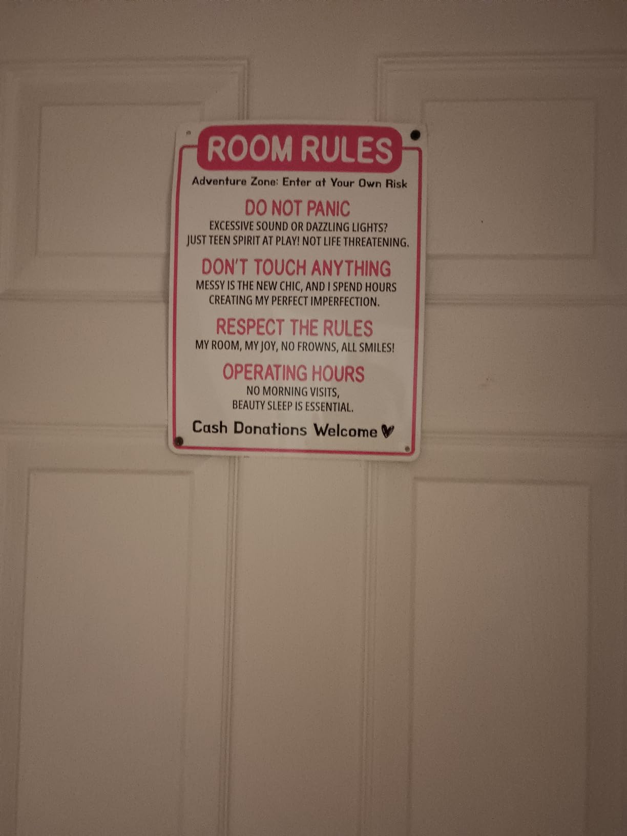 Amazon.com: Funny Room Rules Sign - Cute Room Decor for Teen Girls ...