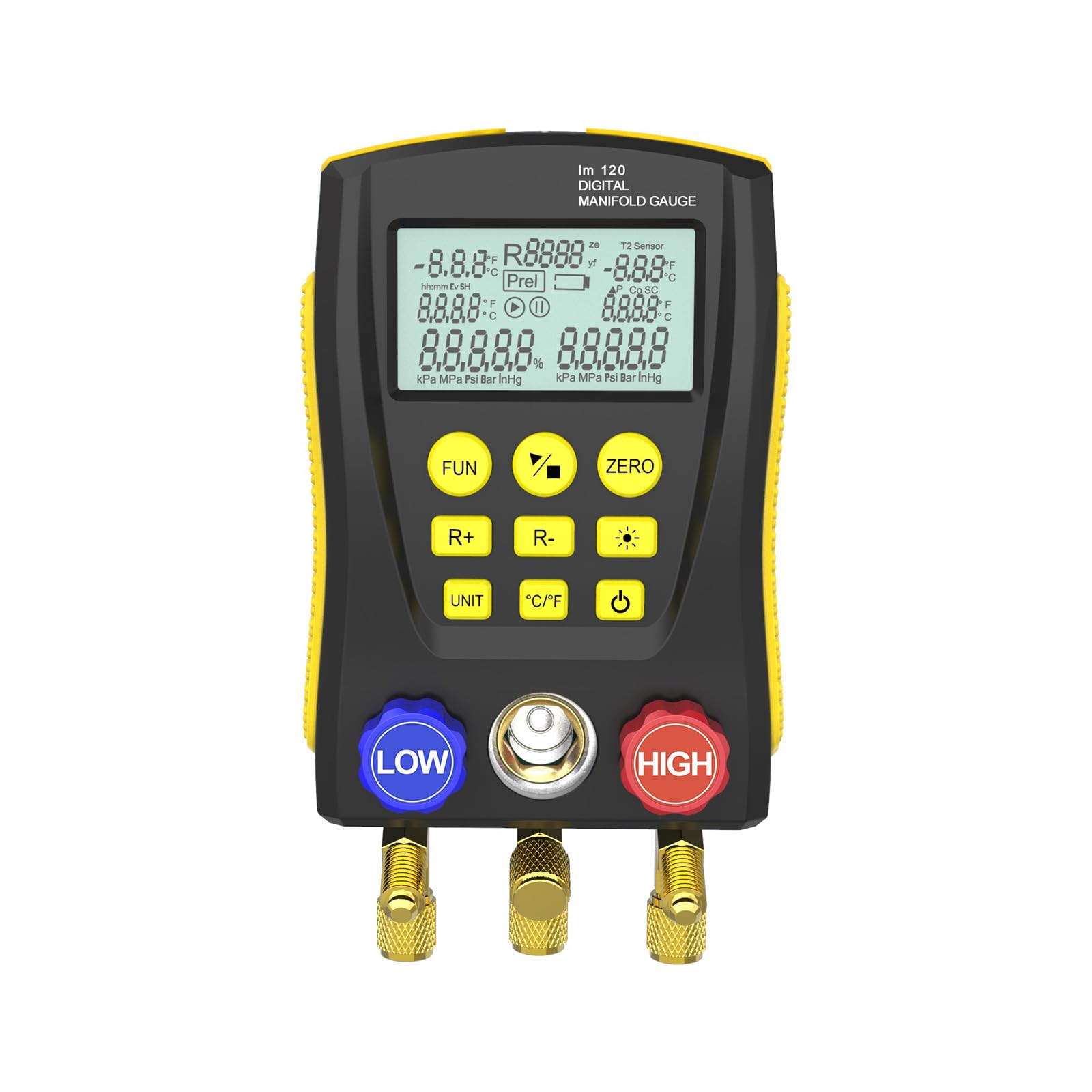 Autoolrefrigeration Digital Manifold Gauge Meter Hvac Vacuum Pressure ...