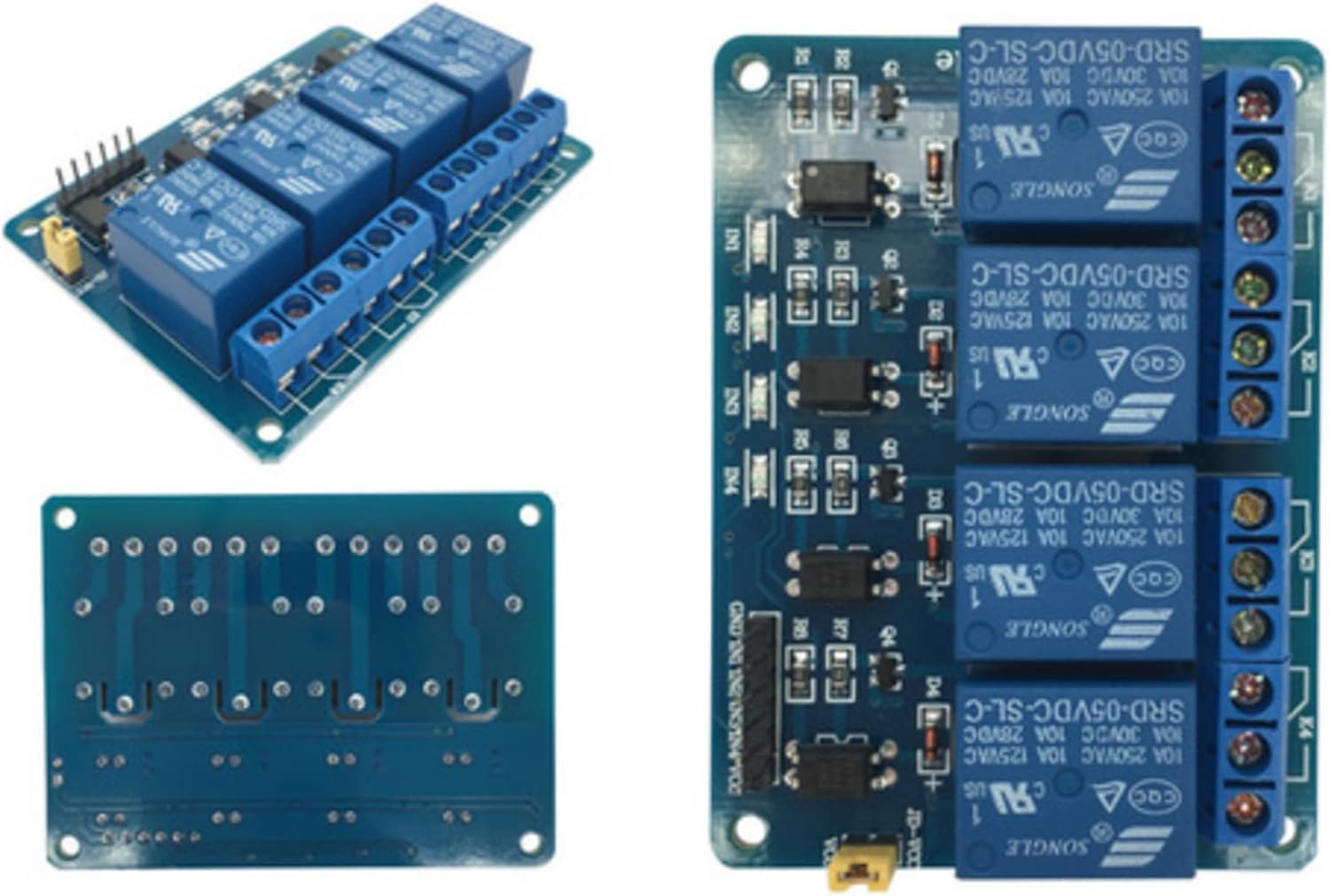 Módulo de relé de 4 canales DC de 5 V compatible con Arduino R3 MEGA ...