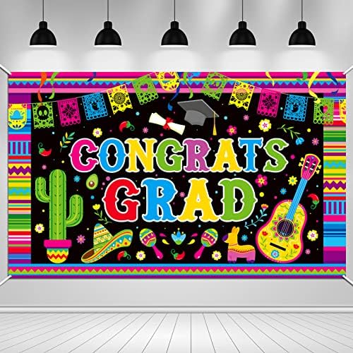 Amazon.com: HOWAF Mexican Fiesta Graduation Decorations Banner, Mexico ...