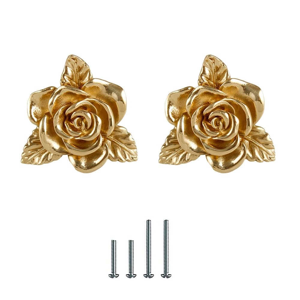 UniDes Pack of 2 Gold Brass Knobs for Dresser,Drawers and Cabinet ...
