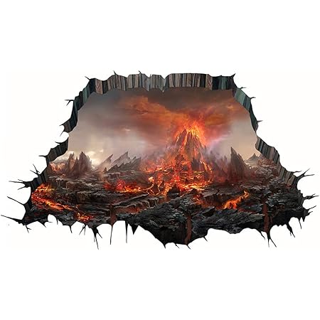 Amazon.com: Vinyl Kids Bedroom Living Room Volcano Hot Magma Lava ...