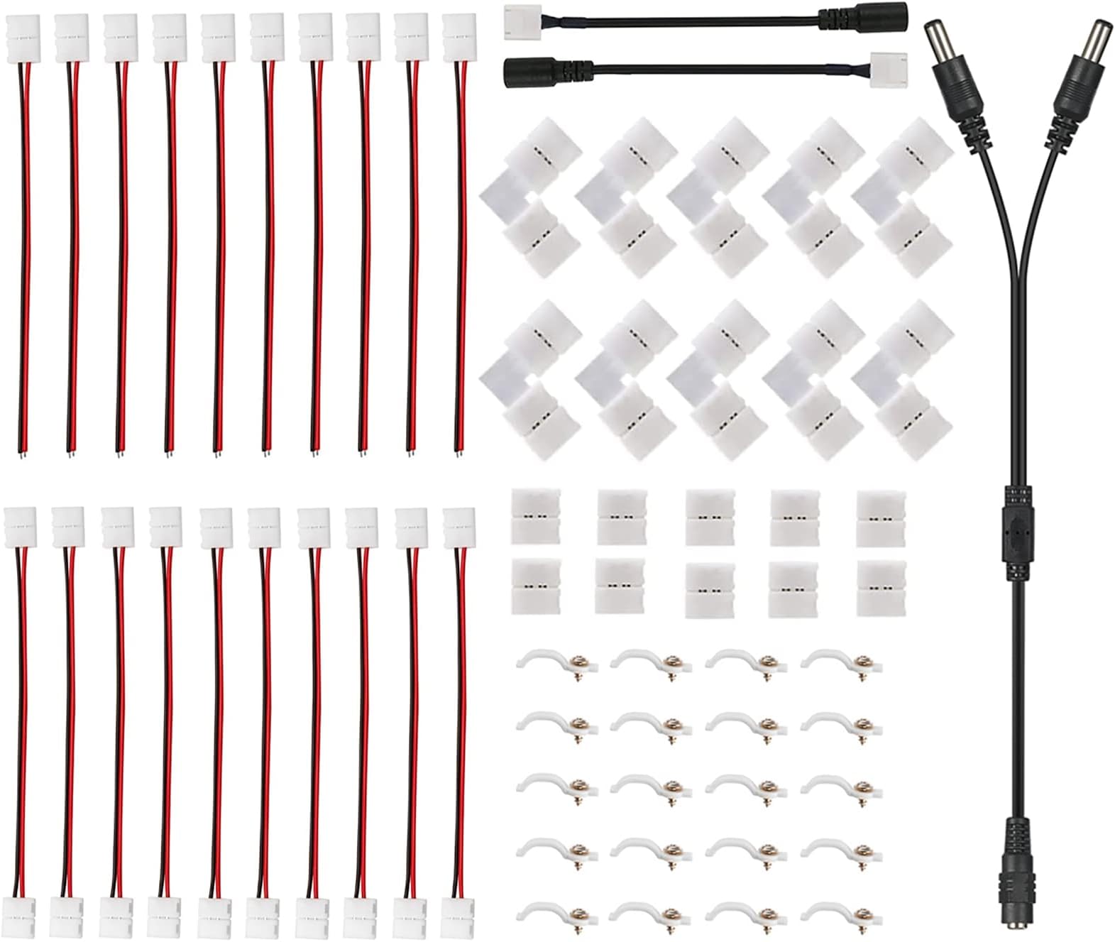 iCreating - Conectores de tira LED de 2 pines, 10 mm, incluye ...