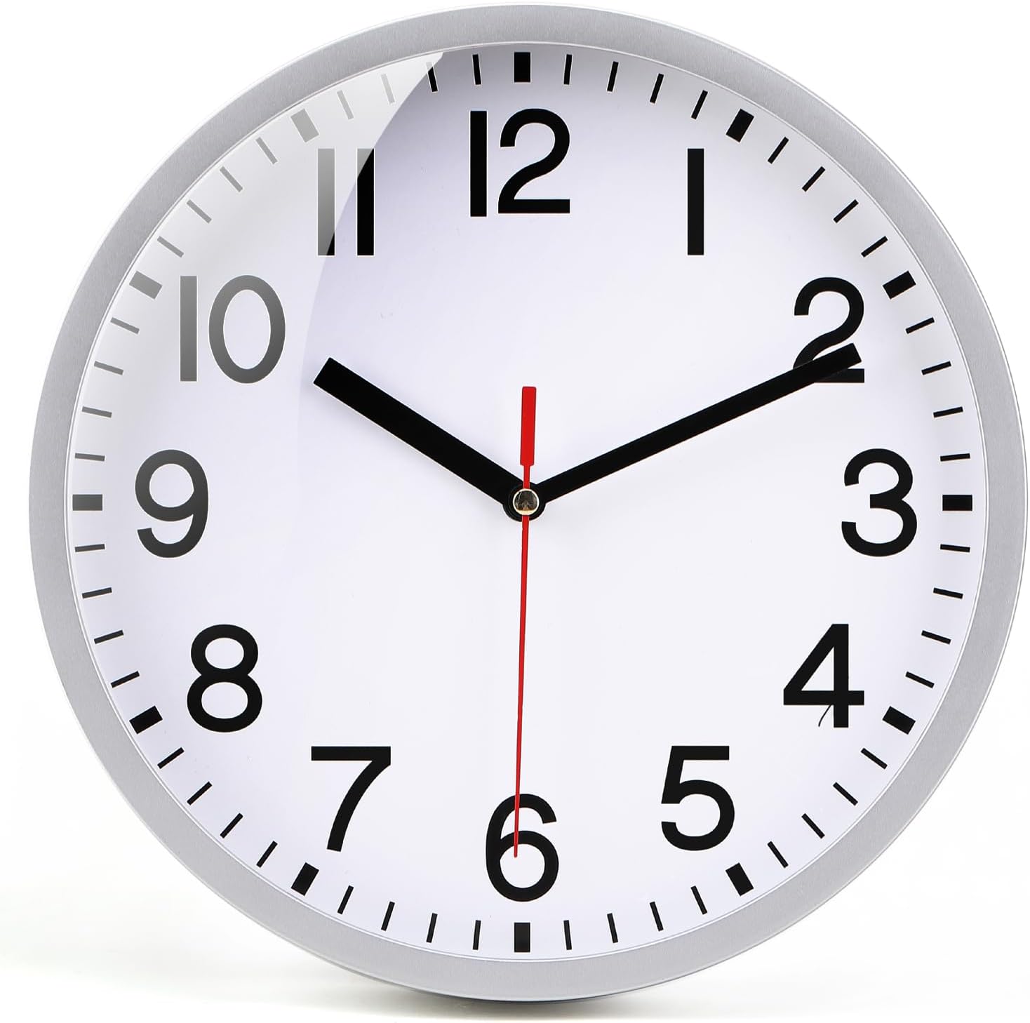 Wall Clock Silent & Non Ticking Modern Quartz 9"- Battery Operated ...