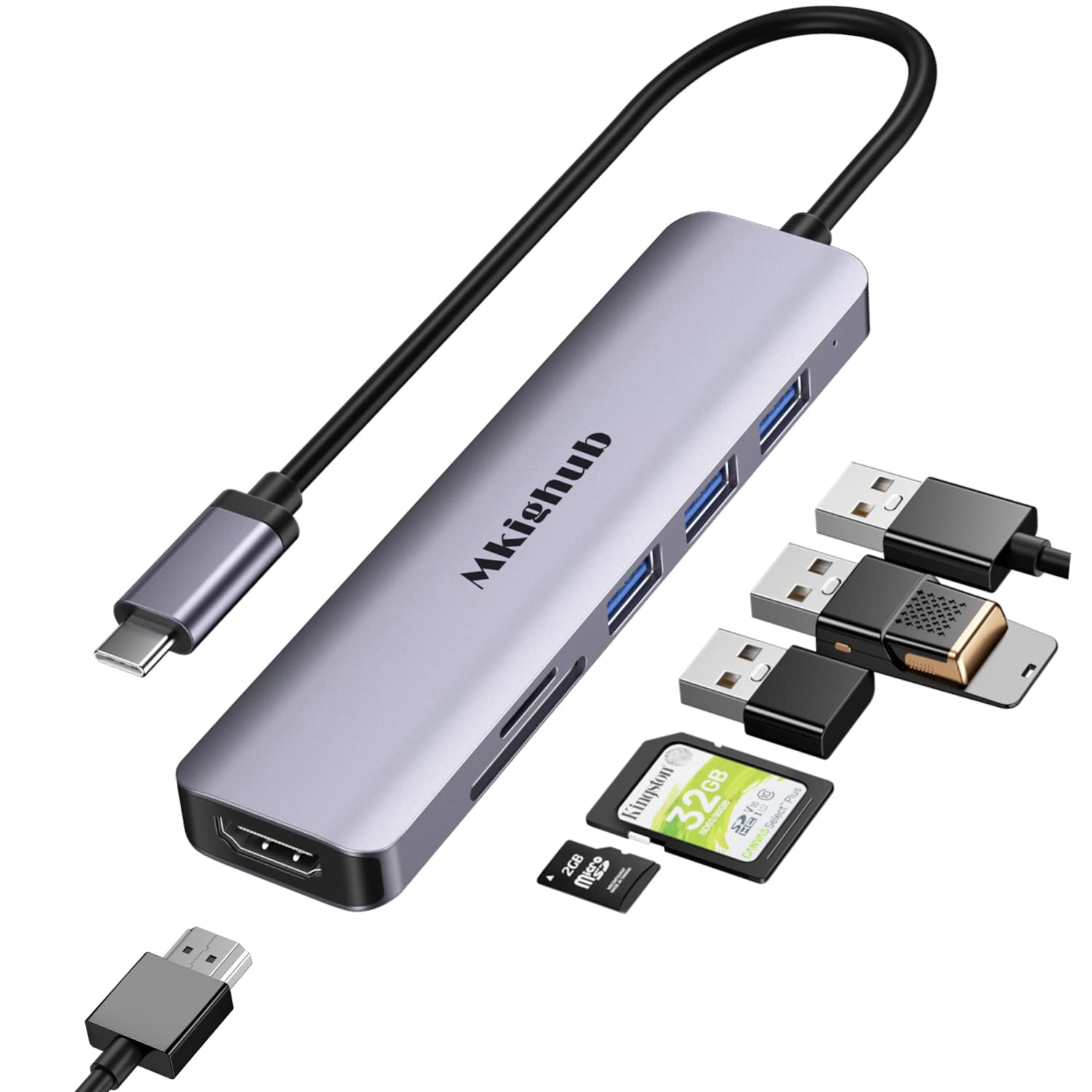 Amazon | USB Type C ハブ 6-IN-1 4K@30Hz HDMI 拡張 USB C イプC ハブ HDMI 拡張袋 アルミ合金筐体（灰色） | Lemorele | USB ...