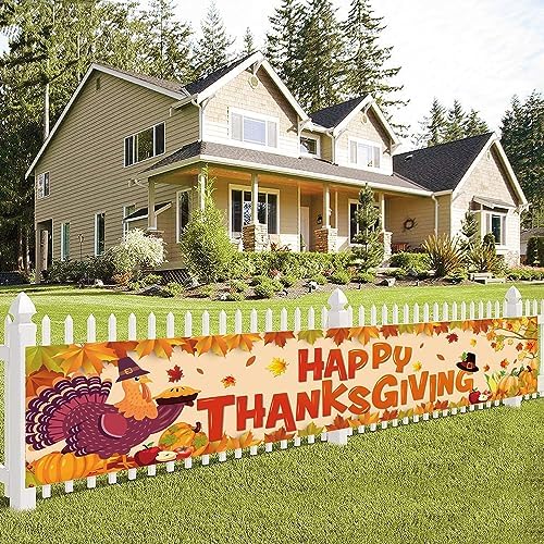 Amazon.com: Happy Thanksgiving Banner,Large 71"X45" Fall Party ...