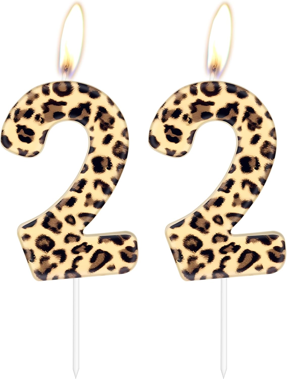Amazon.com: Leopard Print Number 22 Candles,Cheetah Birthday Cake ...