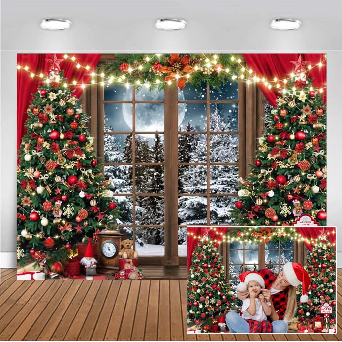 Amazon.com : CHAIYA 10X8FT Christmas Backdrop Christmas Window ...