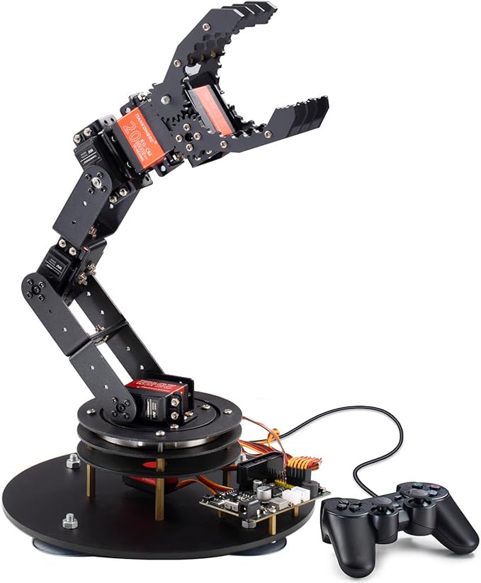 Amazon.com: LK COKOINO 6-Axis Metal Robot Arm Kit with Joystick Control ...