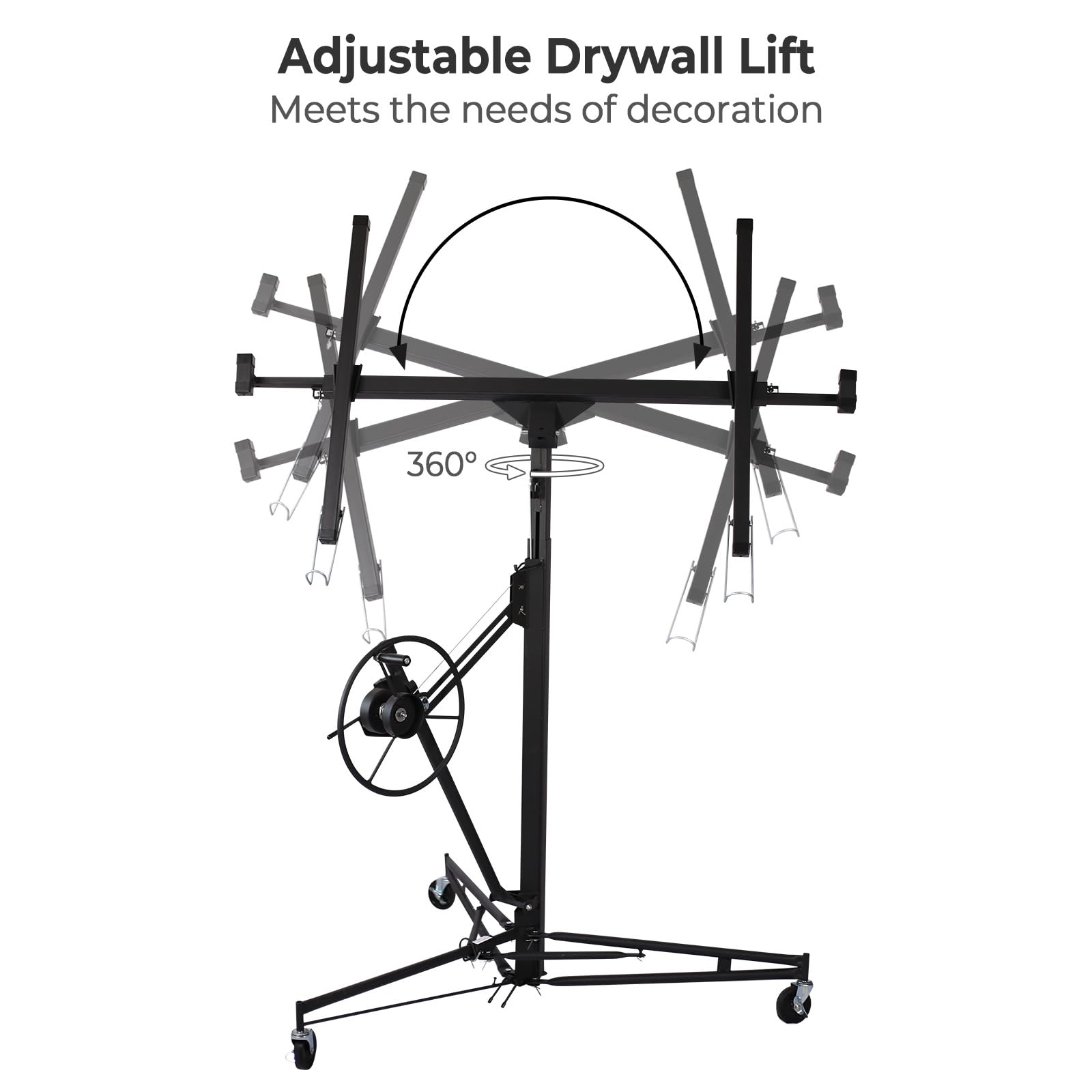 Snapklik.com : Lyromix Drywall Lift Panel Hoist Dry Wall Rolling Panel ...
