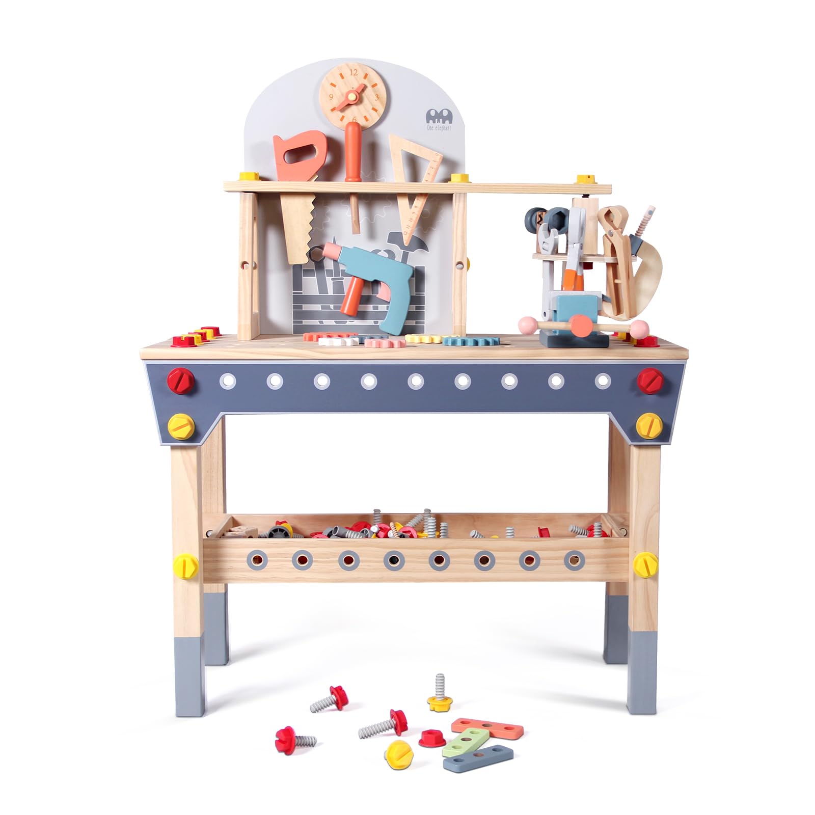Amazon.com: ANTOSTECH Toddler Workbench, Large Wooden Play Tool ...
