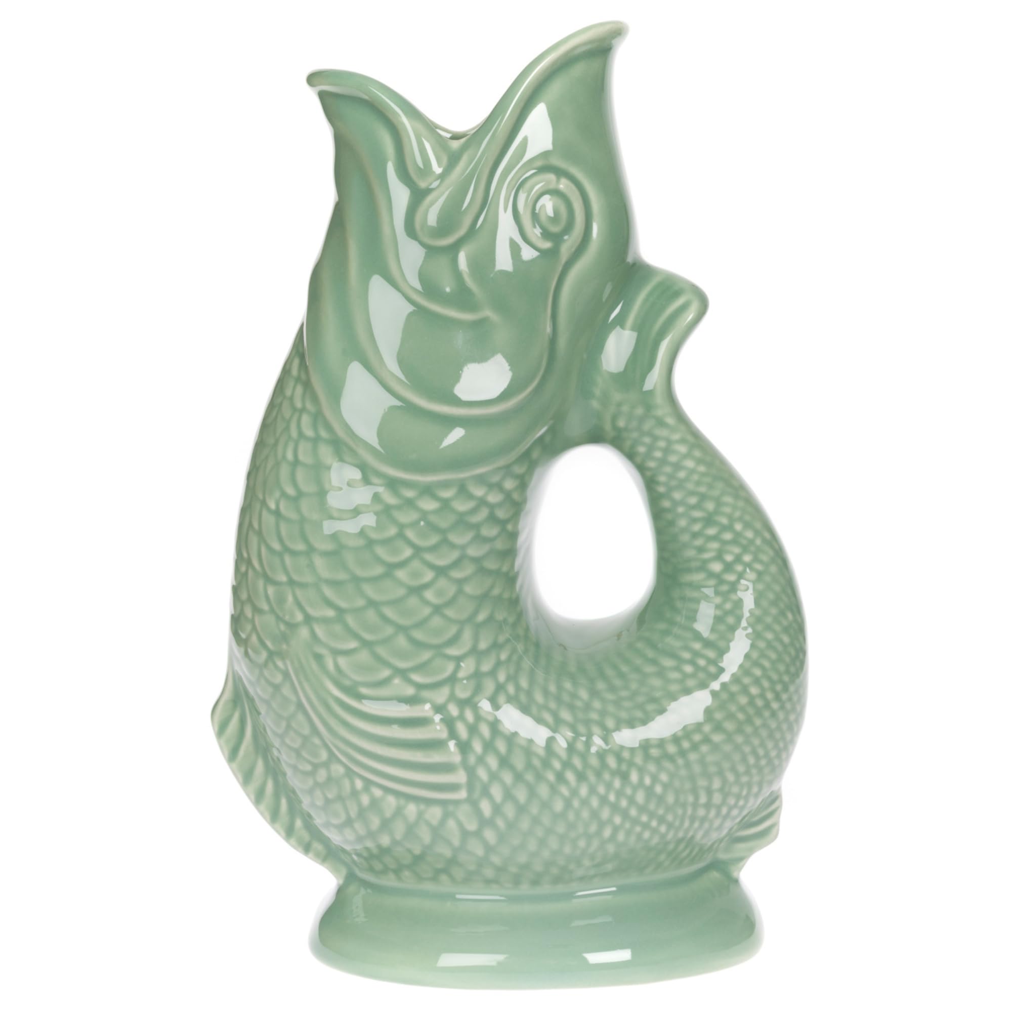 Gurgly Iconic Sage Green Glug Jug Large 28cm 1.4L – Fish Water Jug ...