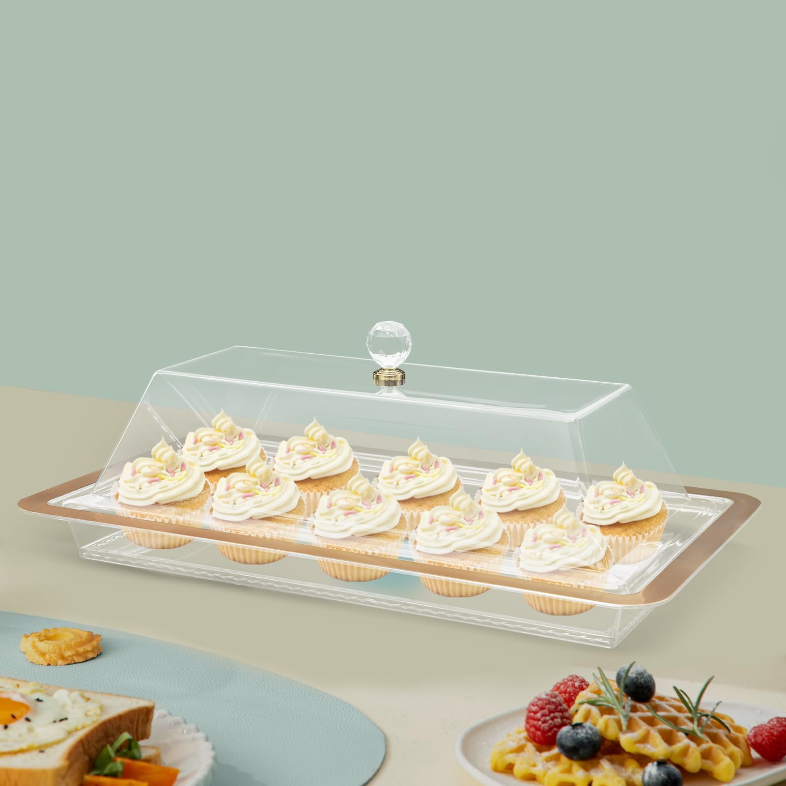 Amazon.com: Acrylic Cake Stand Serving Tray with Lid Wedding Cake Stand ...