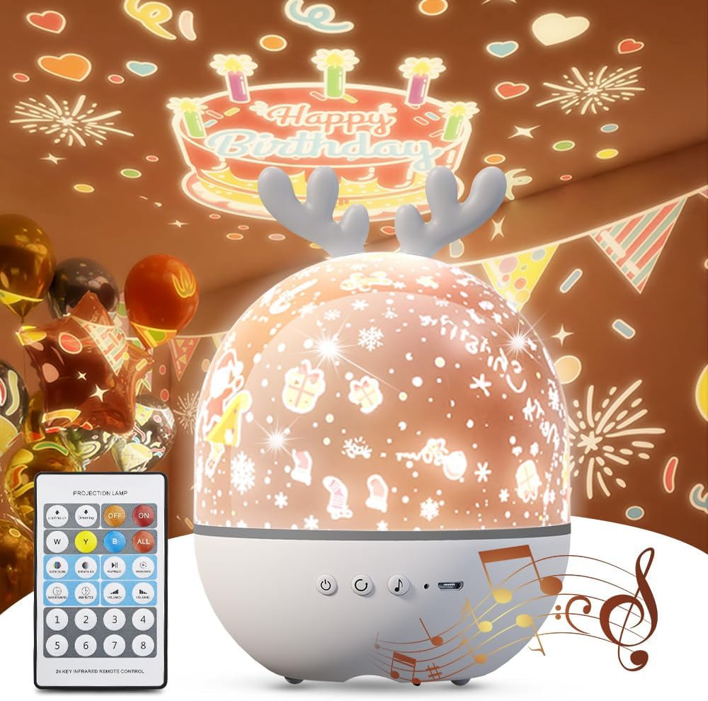 4-in-1 Night Light Projector with Timer and Remote Control for Kids ...