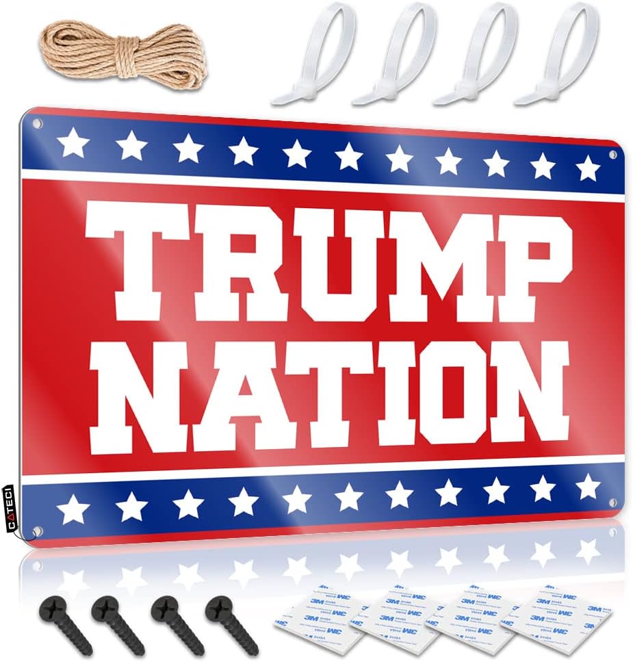 Amazon.com: Security Signage Trump Nation Tin Sign Funny Warning Signs ...