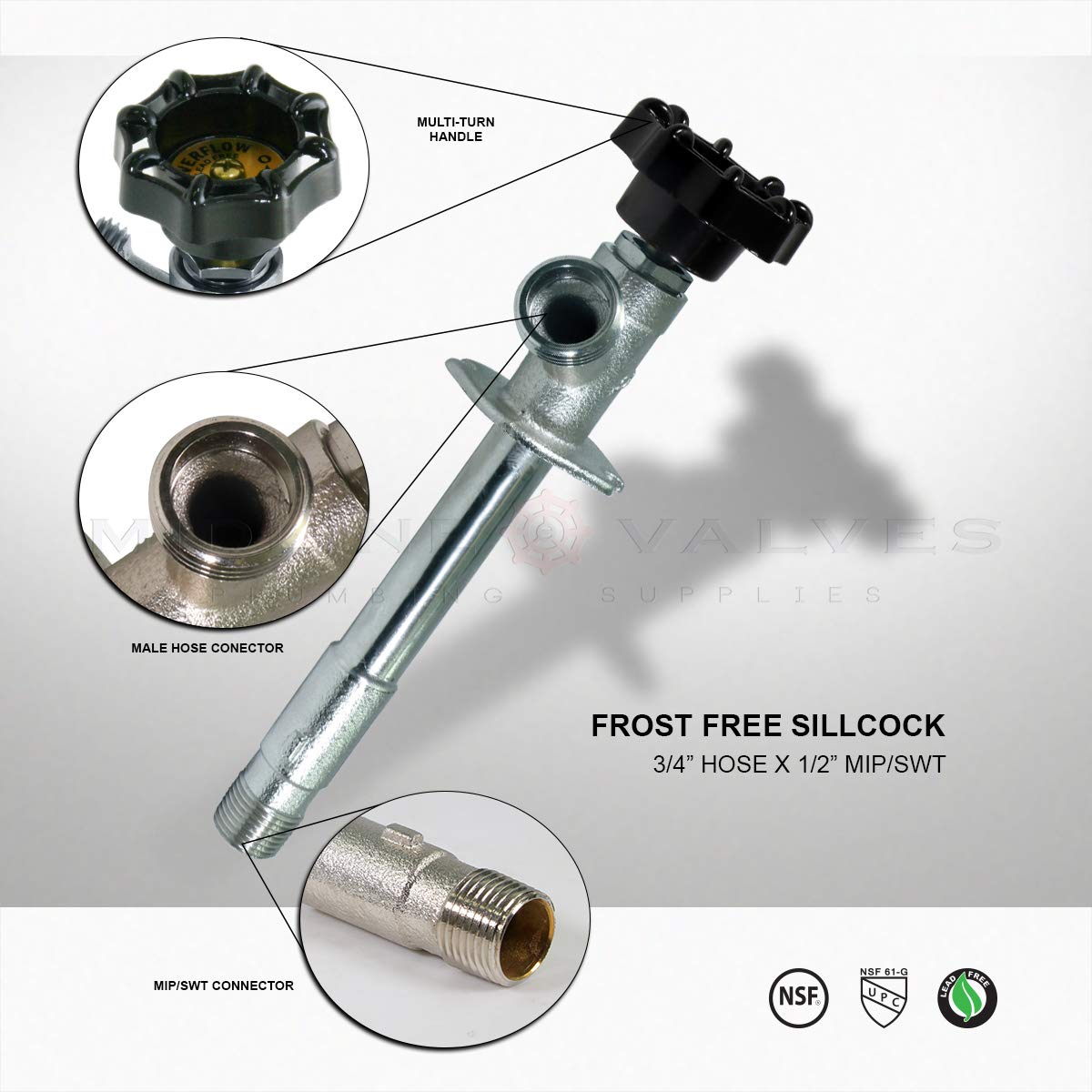 Heavy Duty Frost Proof Hydrant 5.25ft Frost Proof Outdoor Faucet Freeze ...