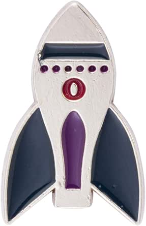 Knighthood Men's Retro Sci-Fi Rocket Ship Lapel Pin Badge (Multi Color ...