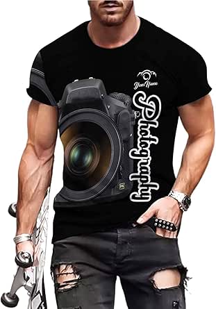 Amazon.com: HomeDesign Personalized Photography Shirt Photographer ...