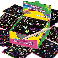 Amazon.com: ZMLM Rainbow Scratch Mini Art Notes - 125 Magic Scratch ...