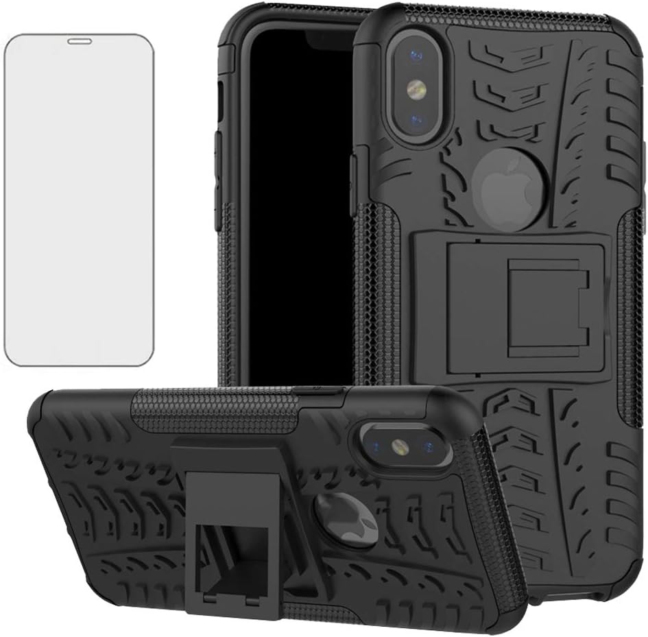 Amazon.com: Phone Case for iPhone Xs X 10 10s with Tempered Glass ...