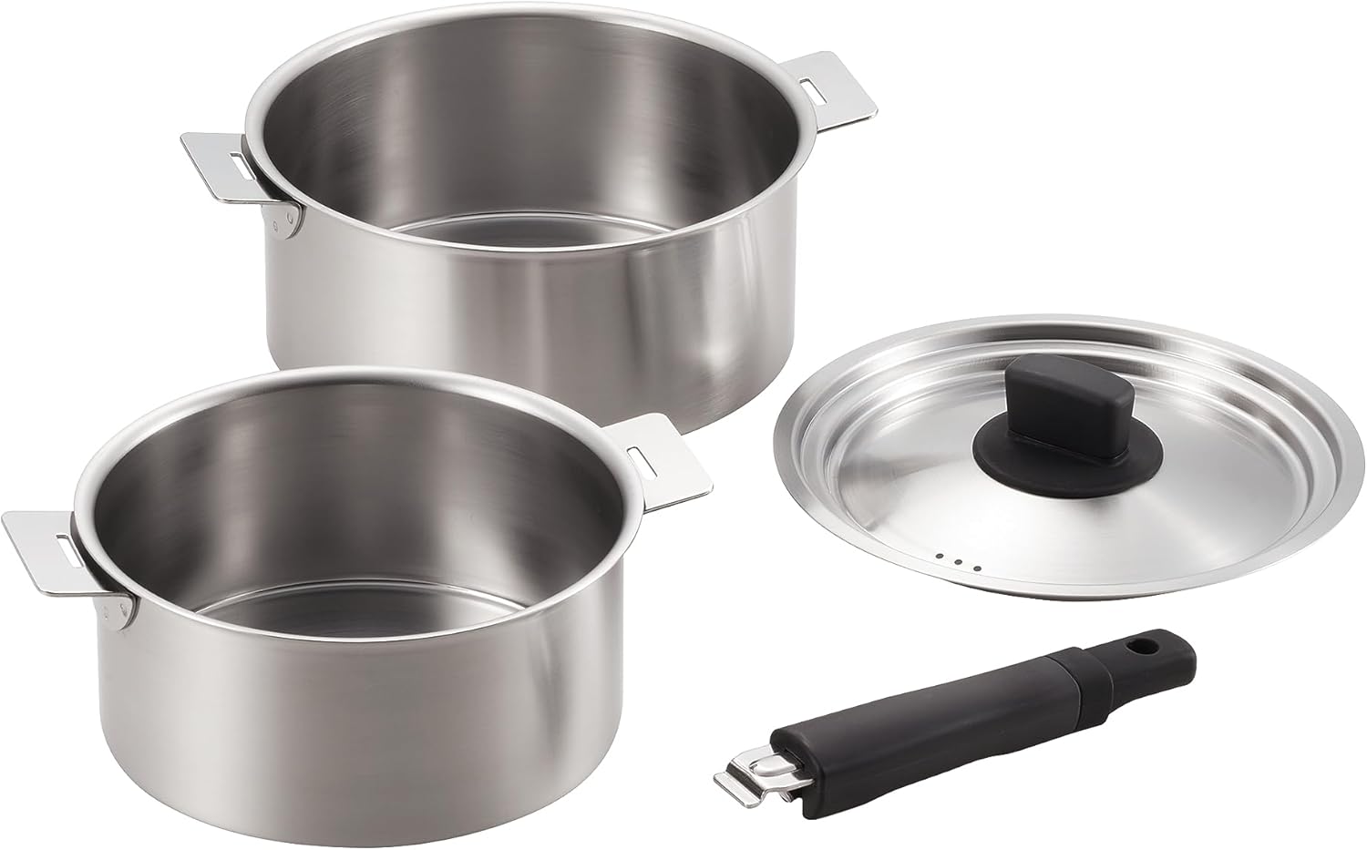 Amazon.co.jp: 丸山技研 創燕 SOUEN ハンドル着脱式 鍋2点セット (18･20cm) 2.1L 2.8L 専用ハンドル1個 兼用蓋1個 SE-27 IH対応 ガスコンロ対応 ...