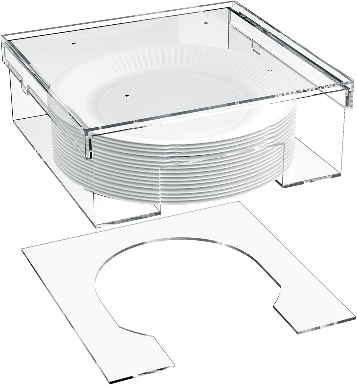 Amazon.com: NiHome Clear Acrylic Under Cabinet Paper Plate Dispenser ...