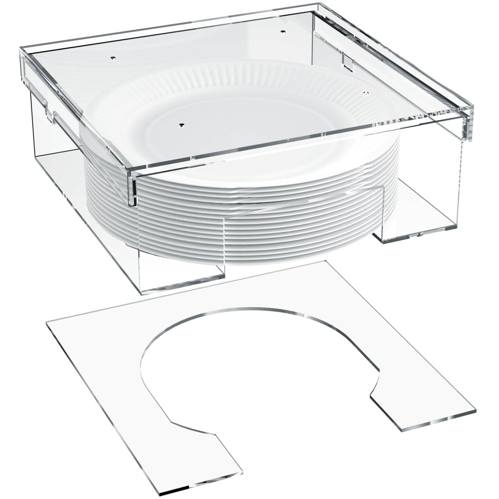 Amazon.com: NiHome Clear Acrylic Under Cabinet Paper Plate Dispenser ...