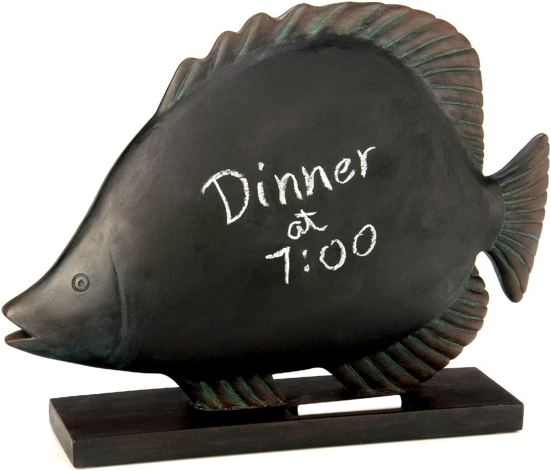 Amazon.com: October Hill Decorative Black Chalkboard Fish Sculpture, 16 ...