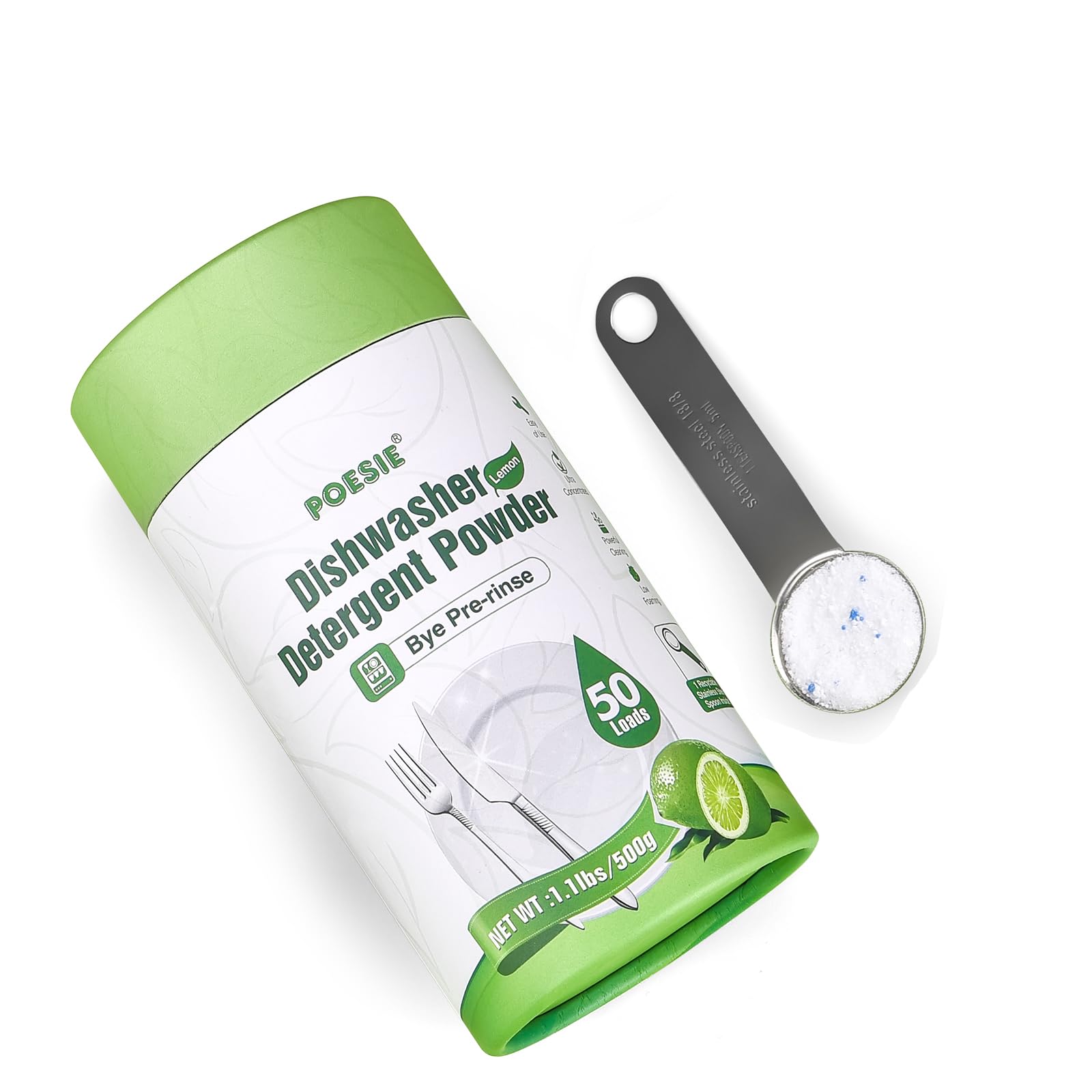 Poesie Dishwasher Detergent Powder Lemon Scent 50Loads 1.1lbs Ultra ...