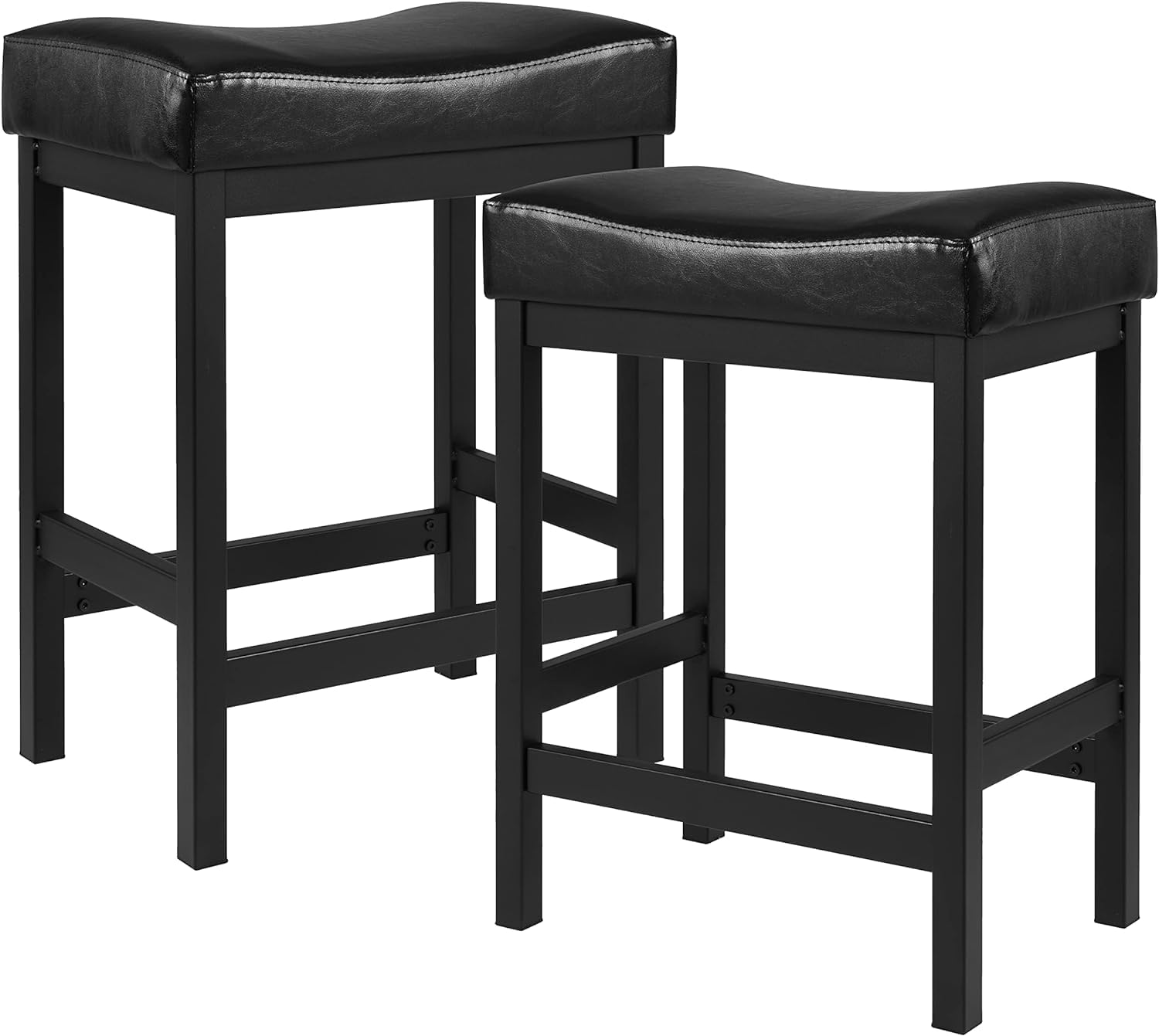 Amazon.com: Liveasy Furniture 24" Black Bar Stools, Counter Height ...