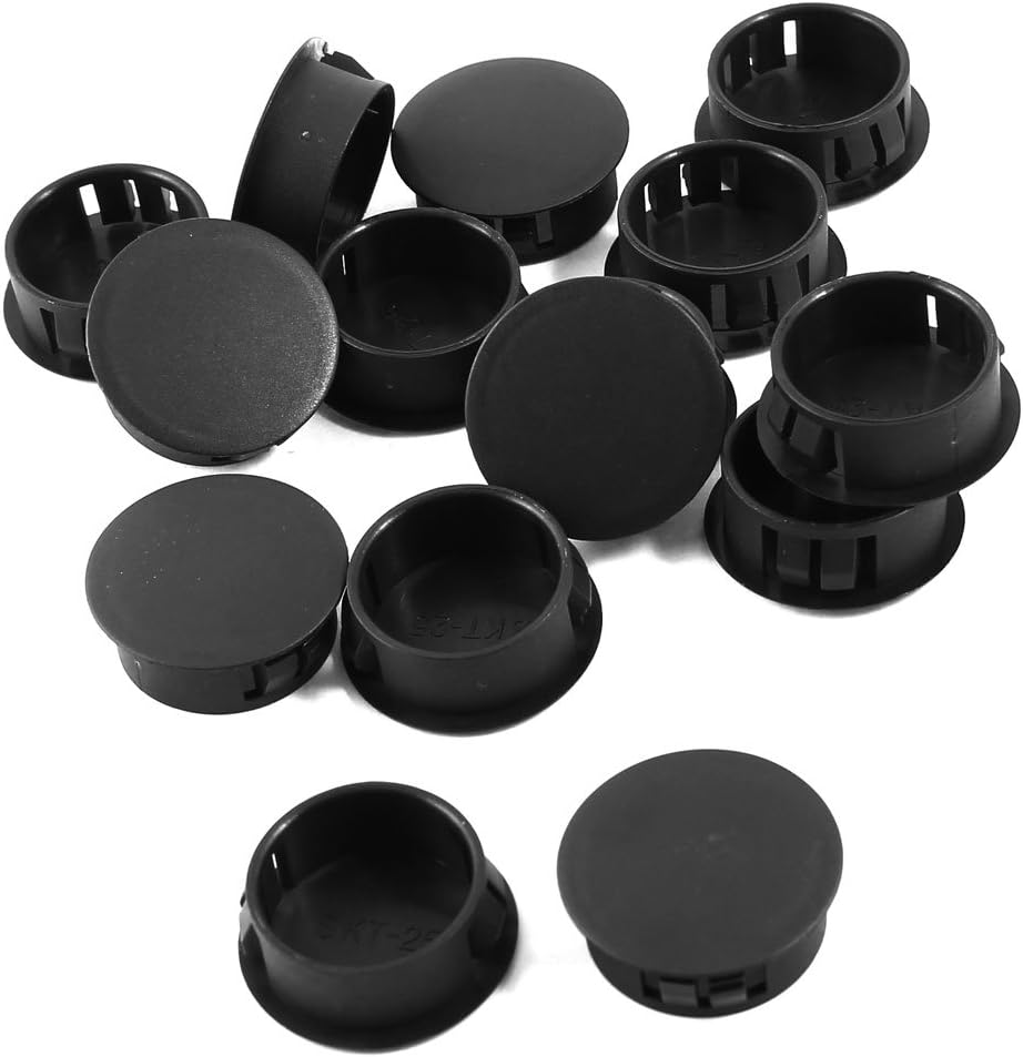 sourcingmap 15pcs Black 25mm Diameter Push Locking Hole Plugs Button ...