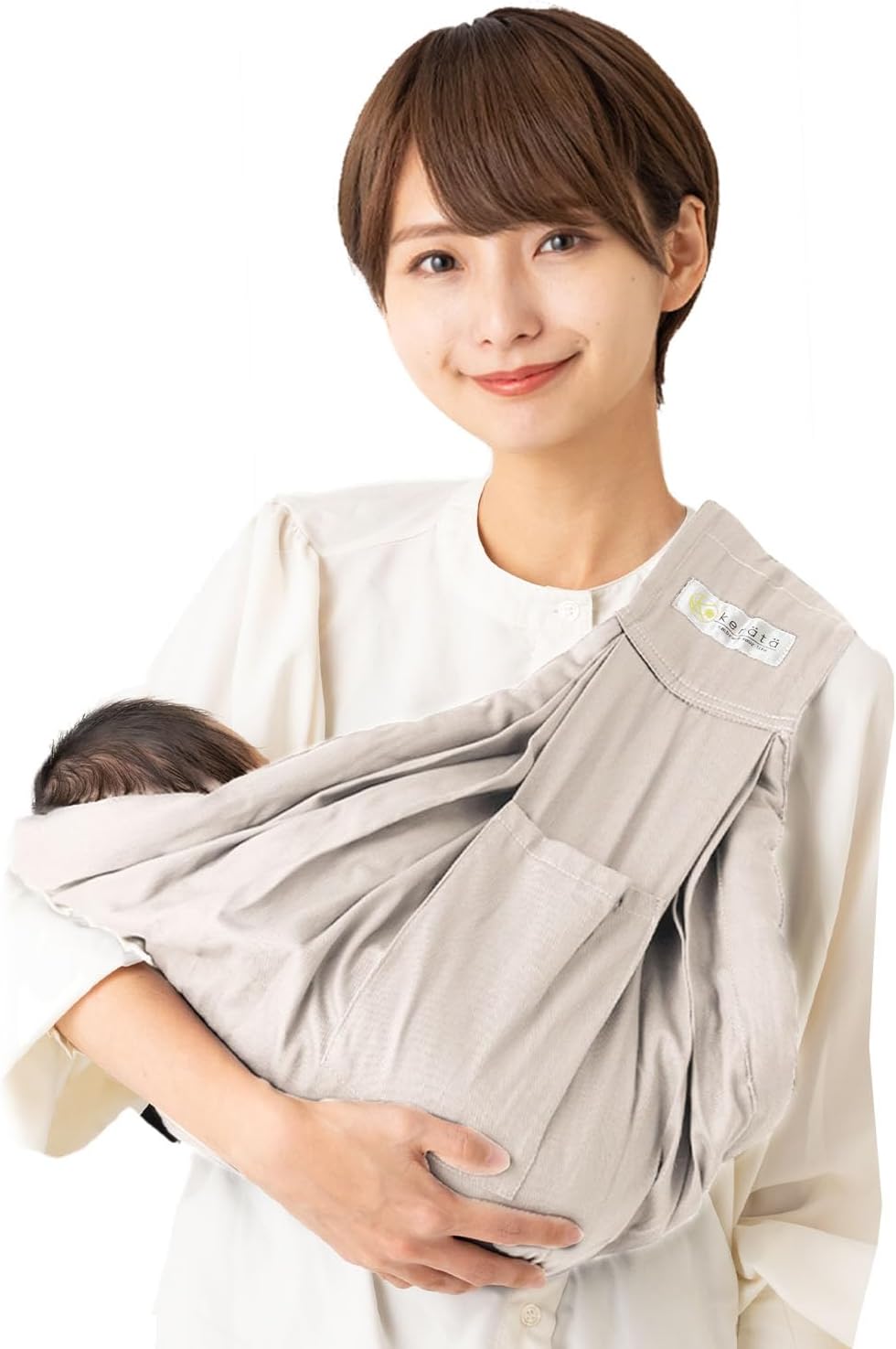 Amazon.co.jp: (ケラッタ) u-sling ベビースリング 新生児 から成長に合わせて使える6WAY 抱っこひも 横抱き (b.パールグレー/コットン) : ベビー＆マタニティ