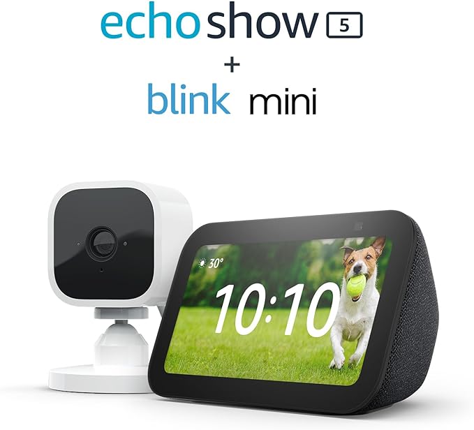 Echo Show 5 (3rd generation) | Charcoal + Blink Mini Indoor smart ...