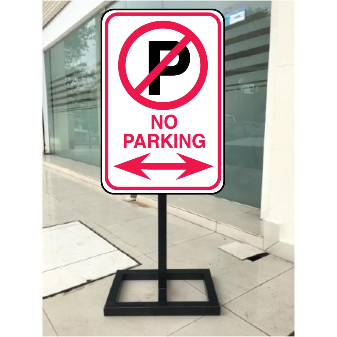 No Parking - Both Side Arrow | 3 Feet Steel Standing Board Fixed On ...
