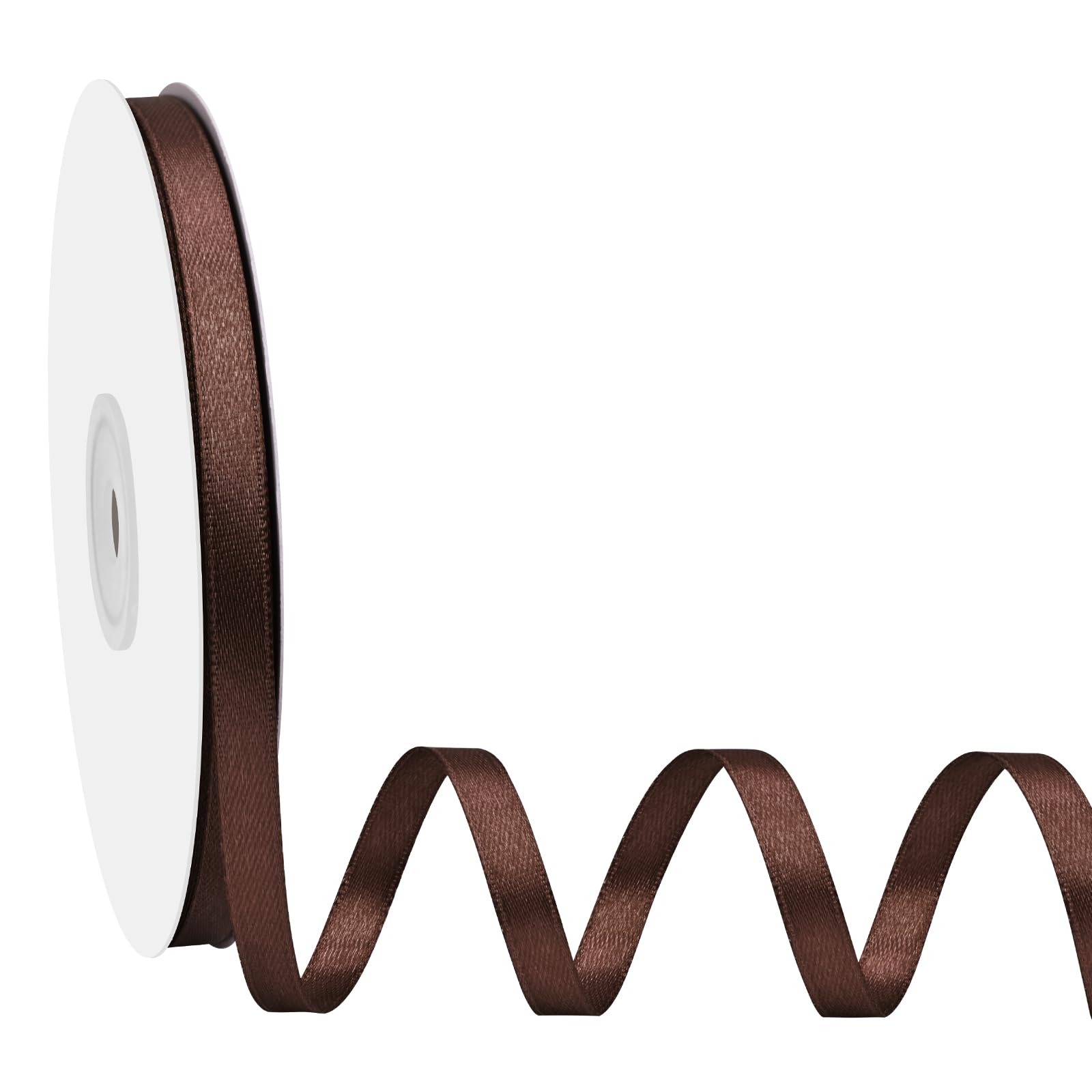 Amazon.com: Simplegoal Double Face Brown Satin Ribbon 1/4 Inch X 50 ...