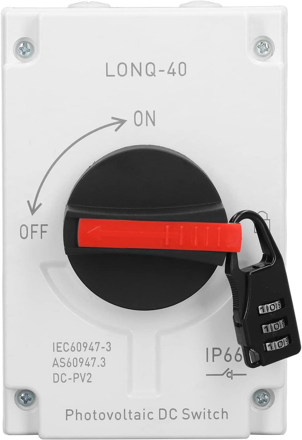 Amazon.com: PV Solar Disconnect Switch, LONQ 40 DC Isolator Solar ...