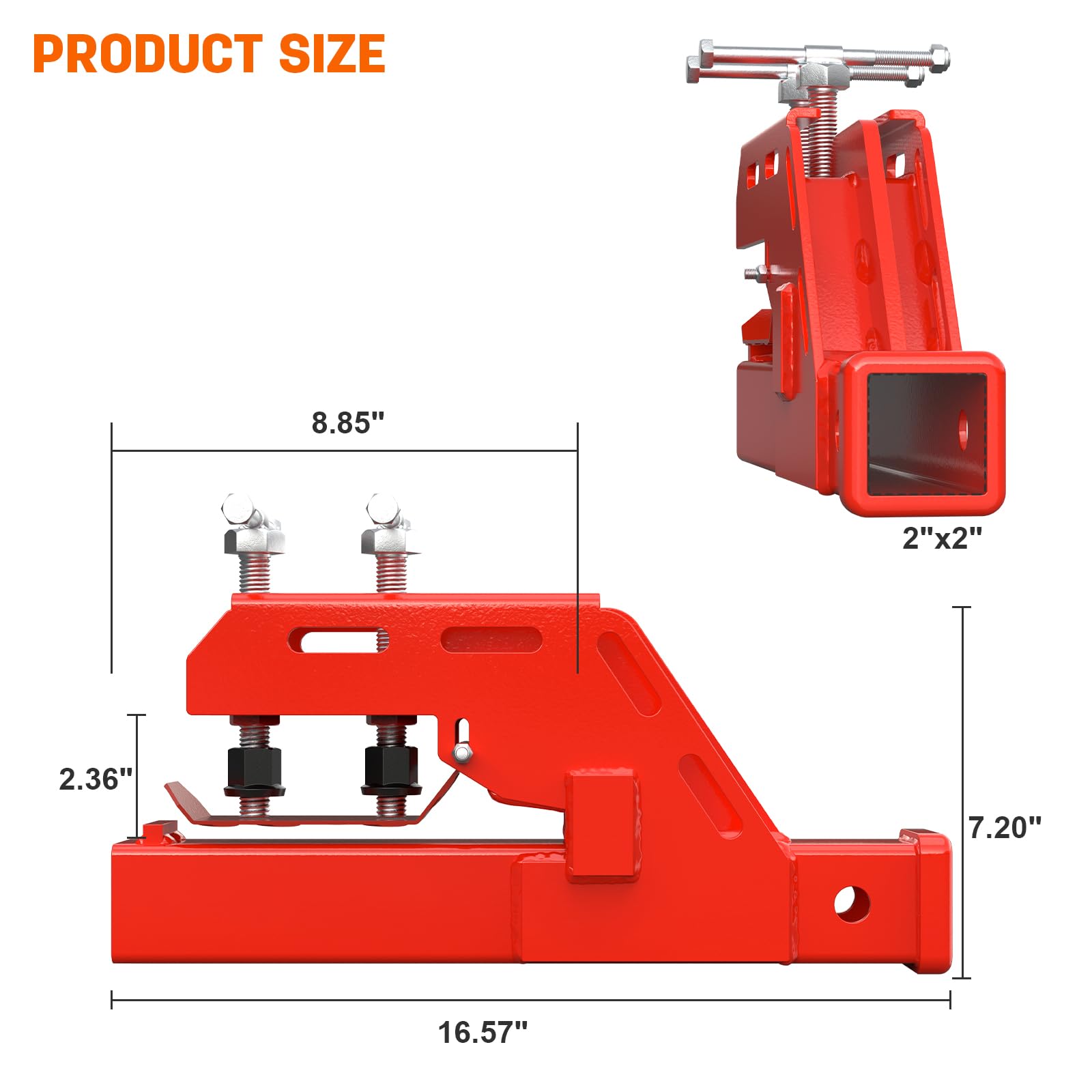 Snapklik.com : 2024 New Upgraded Red Clamp On Trailer Hitch, Clamp-on ...