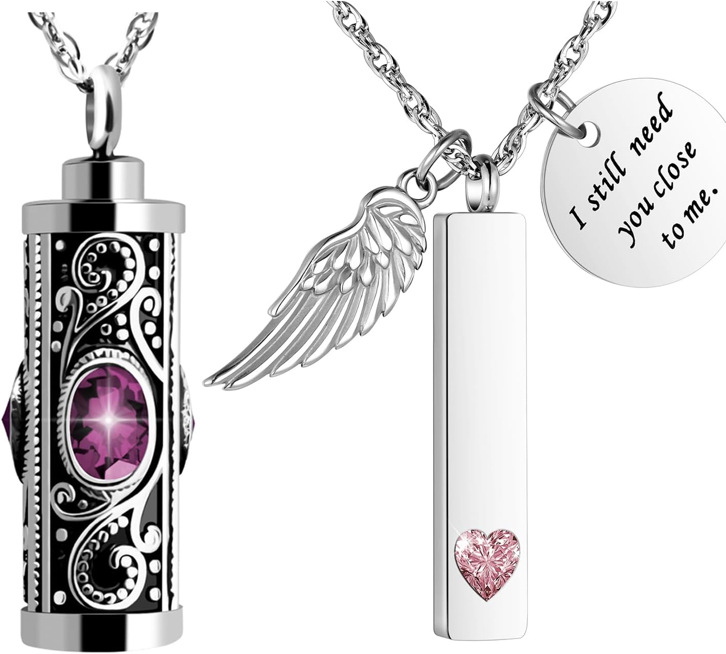 Amazon.com: XIUDA Crystal Cremation Urn Necklace for Ashes & Cremation ...