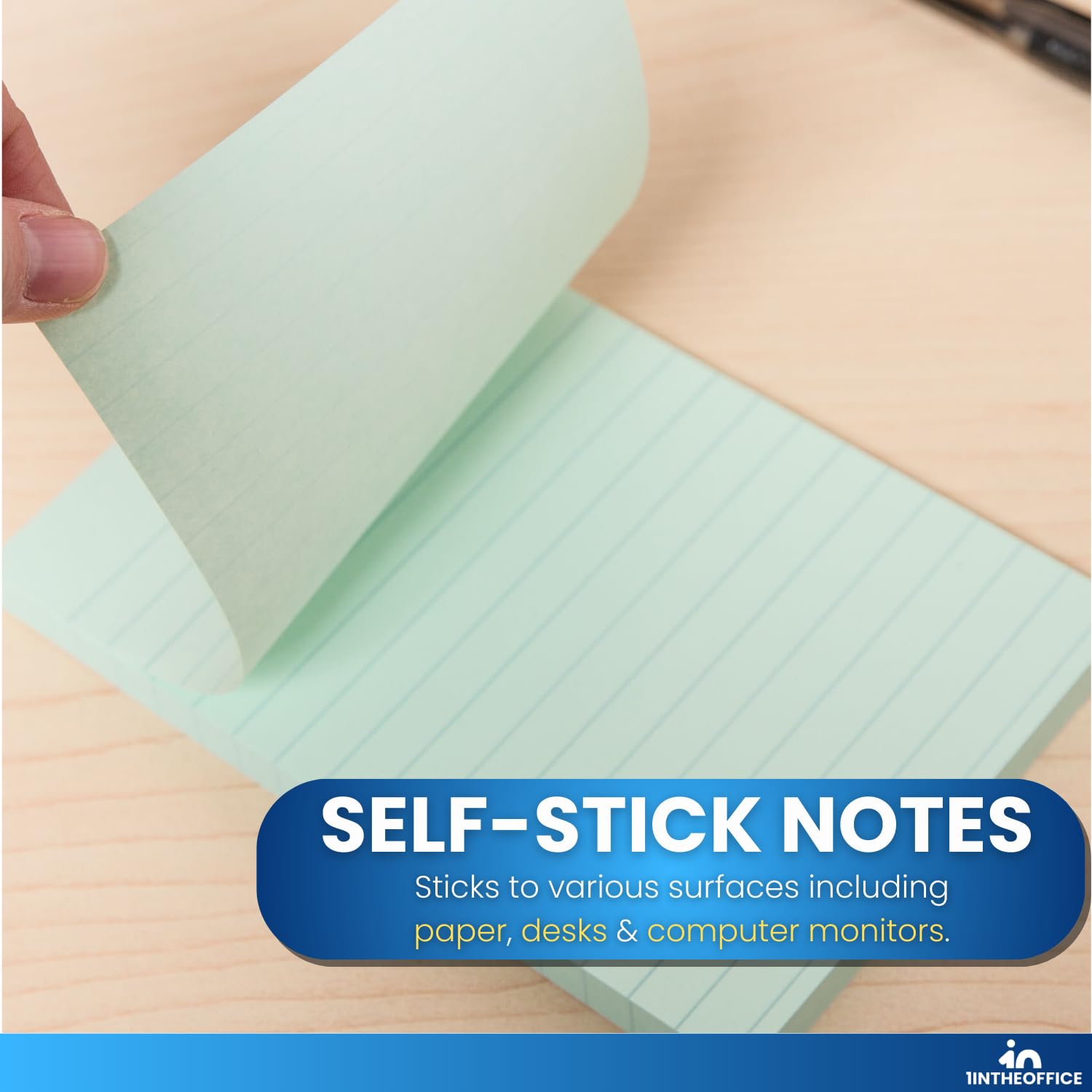 Snapklik.com : 1InTheOffice Lined Sticky Notes 4x6, Sticky Note Pads ...