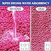 Amazon.com: ACCUMTEK Christmas Striped Hot Pink Bathroom Rug Set 3 ...